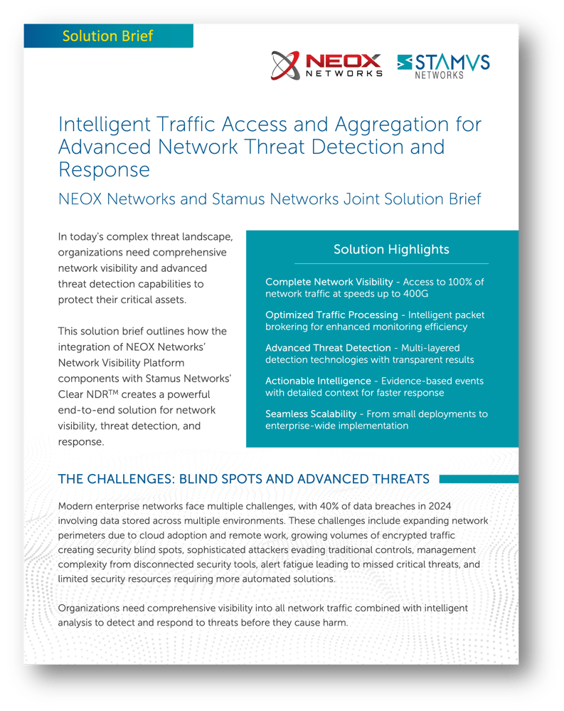 NEOX Networks Integrations | Stamus Networks