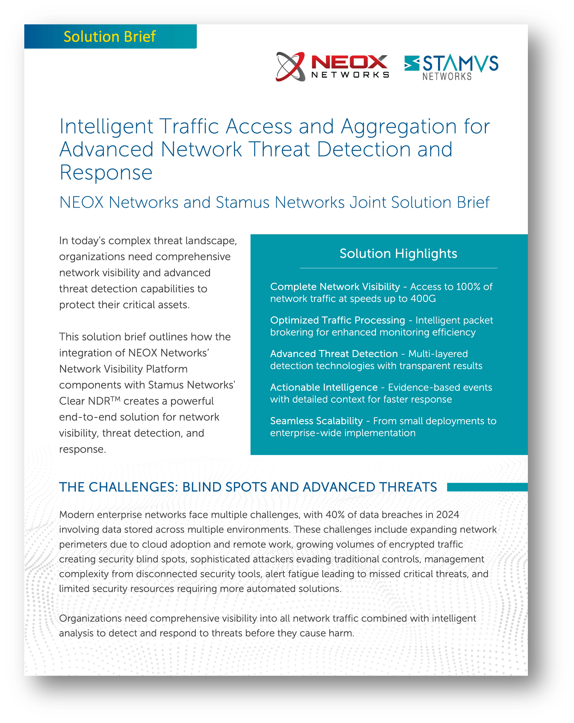NEOX Networks Integrations | Stamus Networks